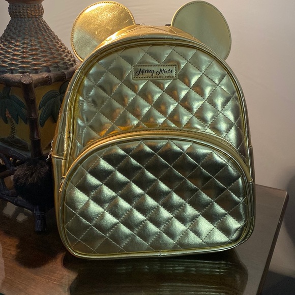 Disney | Bags | Disney Mickey Mouse Gold Quilted Backpack | Poshmark